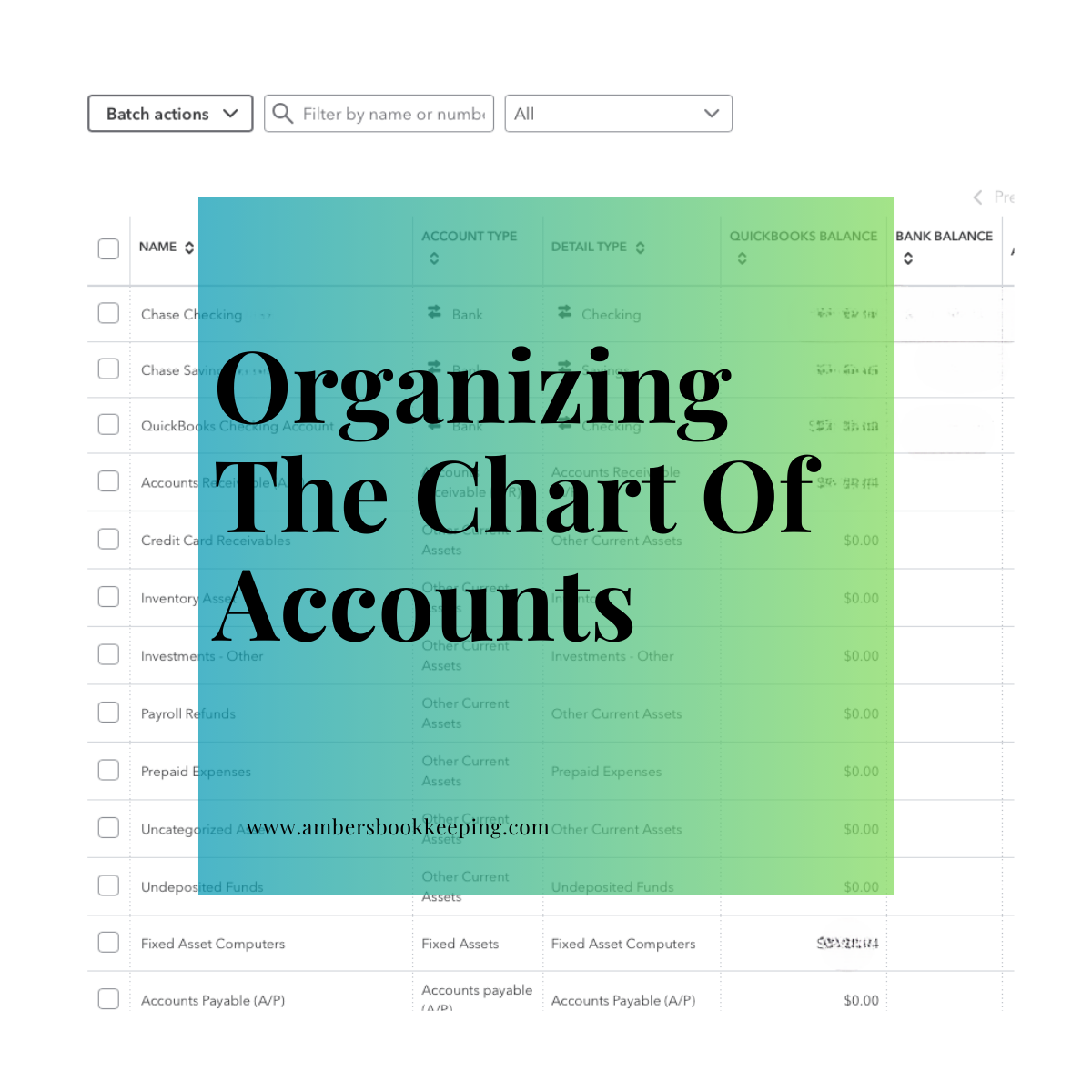 What is the Detail Type for an Account Important?